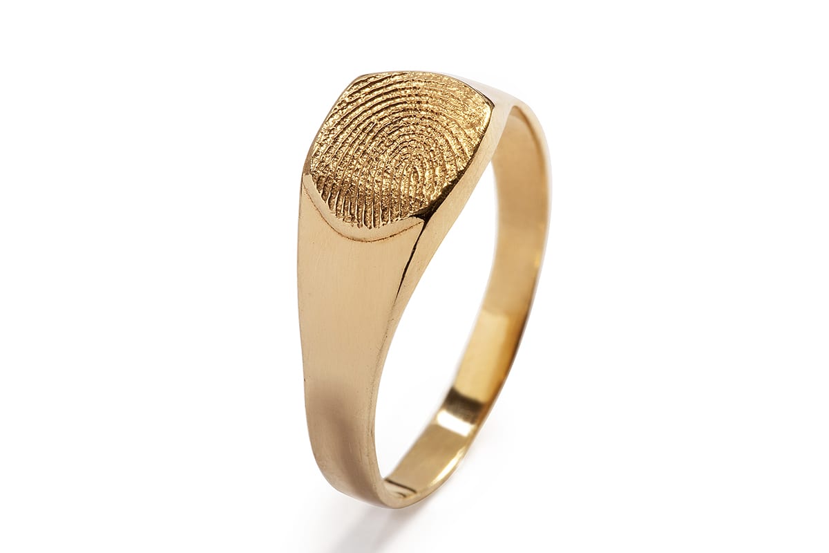 Delicate Square Fingerprint Signet Ring – Hydra Jewelry Studio