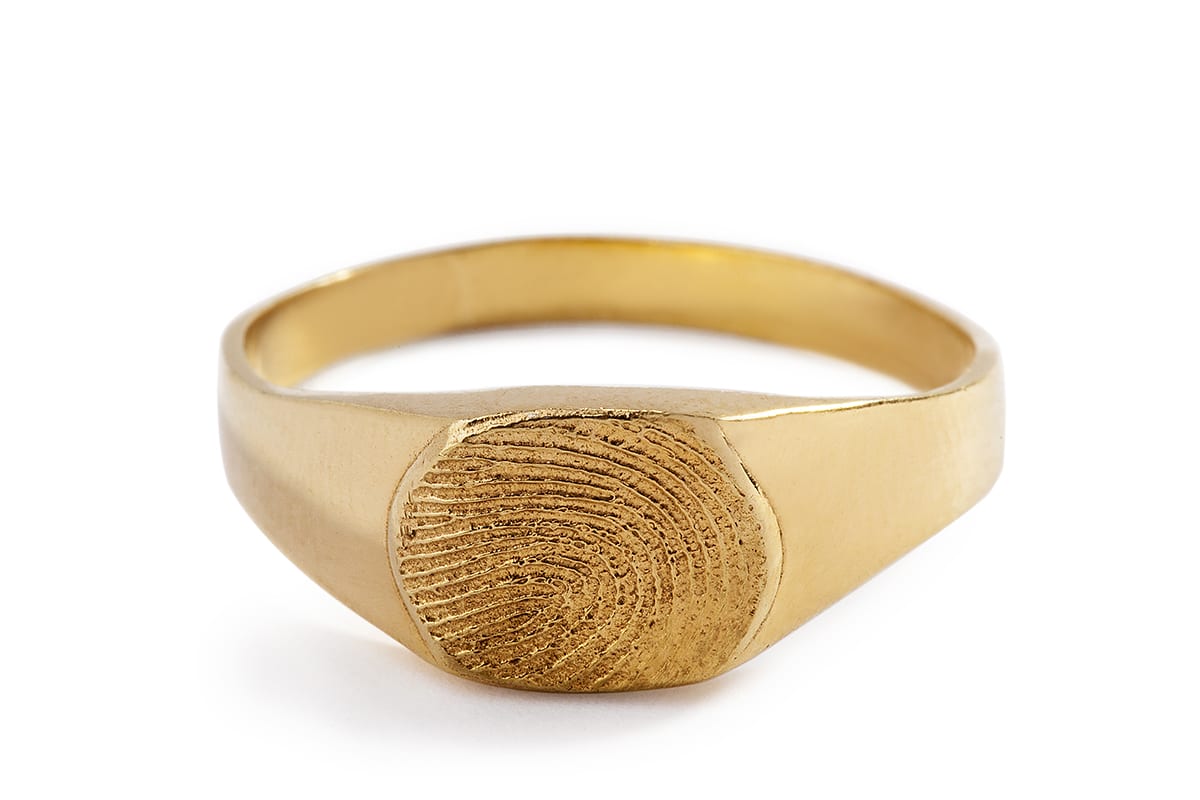 Delicate Square Fingerprint Signet Ring – Hydra Jewelry Studio